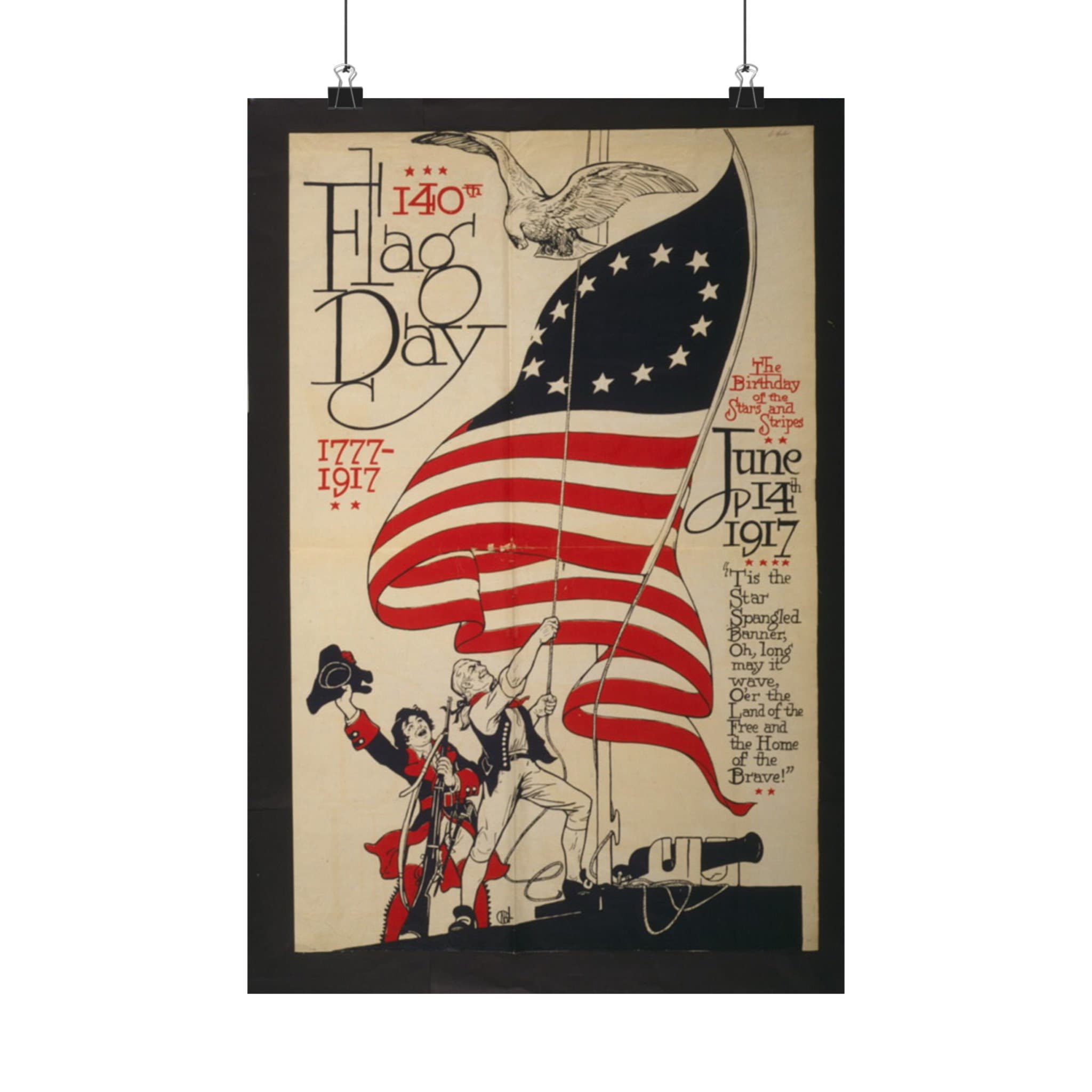 Vintage 1777-1917 Flag Day Poster Wall Art: Celebrate 140th Anniversary ...