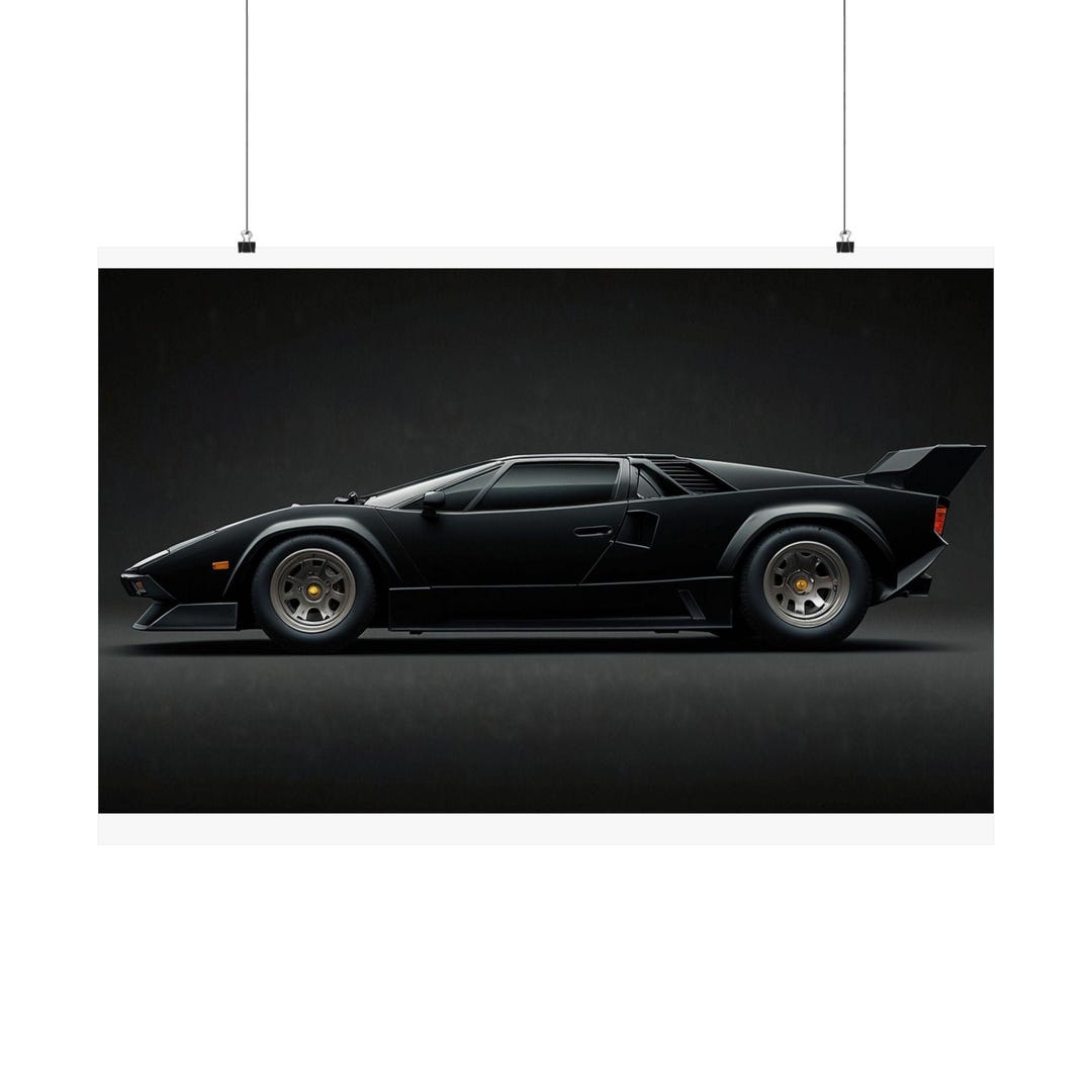Vintage the Lamborghini Countach Matte Posters, Wall Art Print, Garage ...