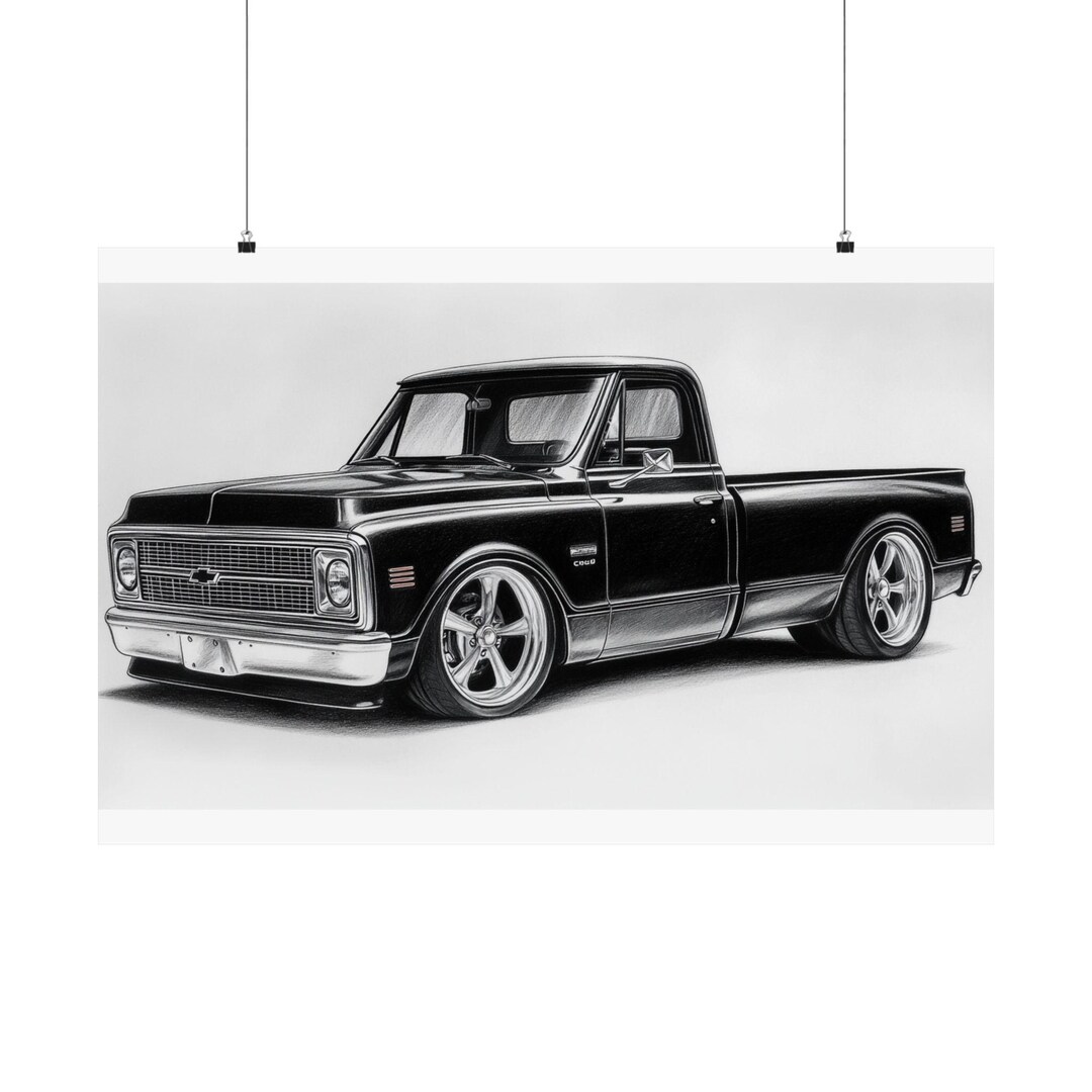 Vintage Chevrolet C10, Matte Posters, Wall Art Print, Garage Decor ...