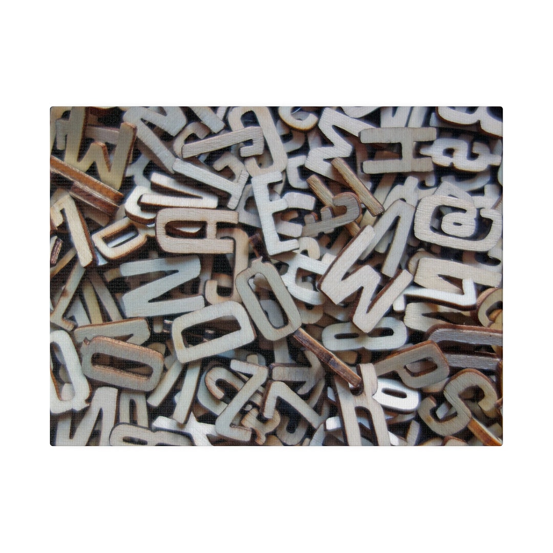 Wooden Letters Wall Art: Pile of Rustic Alphabet Decor, Personalized ...