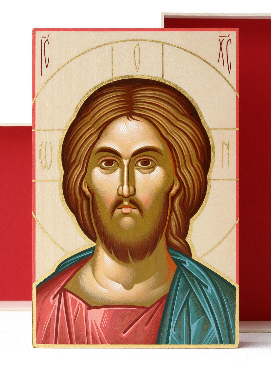 Jesus Christ Pantocrator, Hand-painted Icon 9 X 14 Cm, Tempera Painting ...