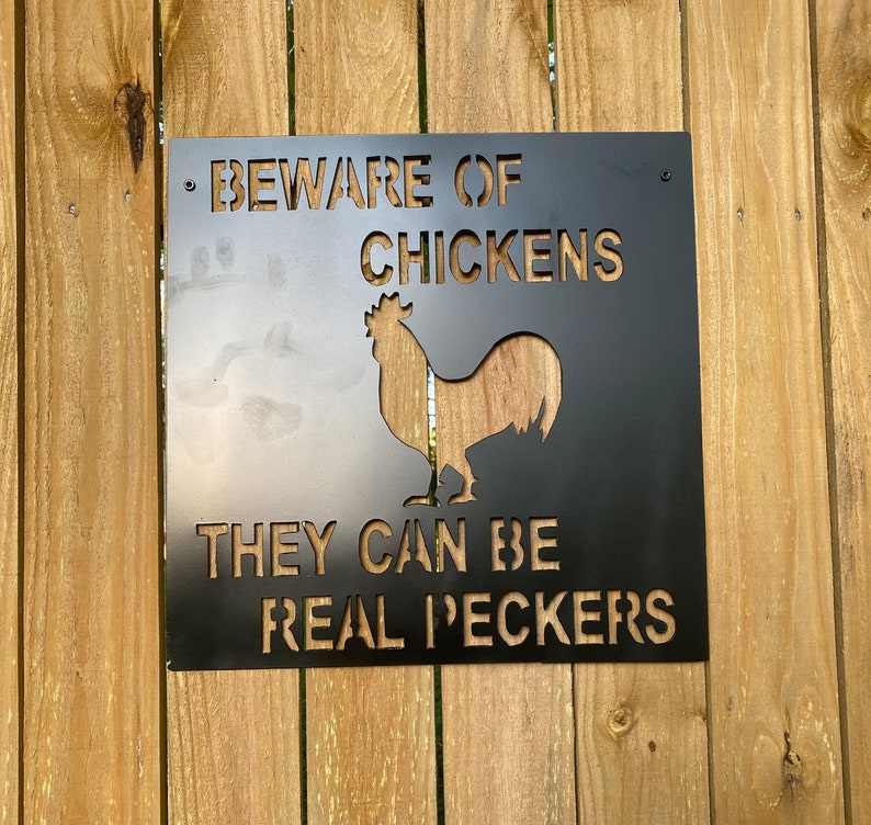 Beware of Chickens Sign - Etsy