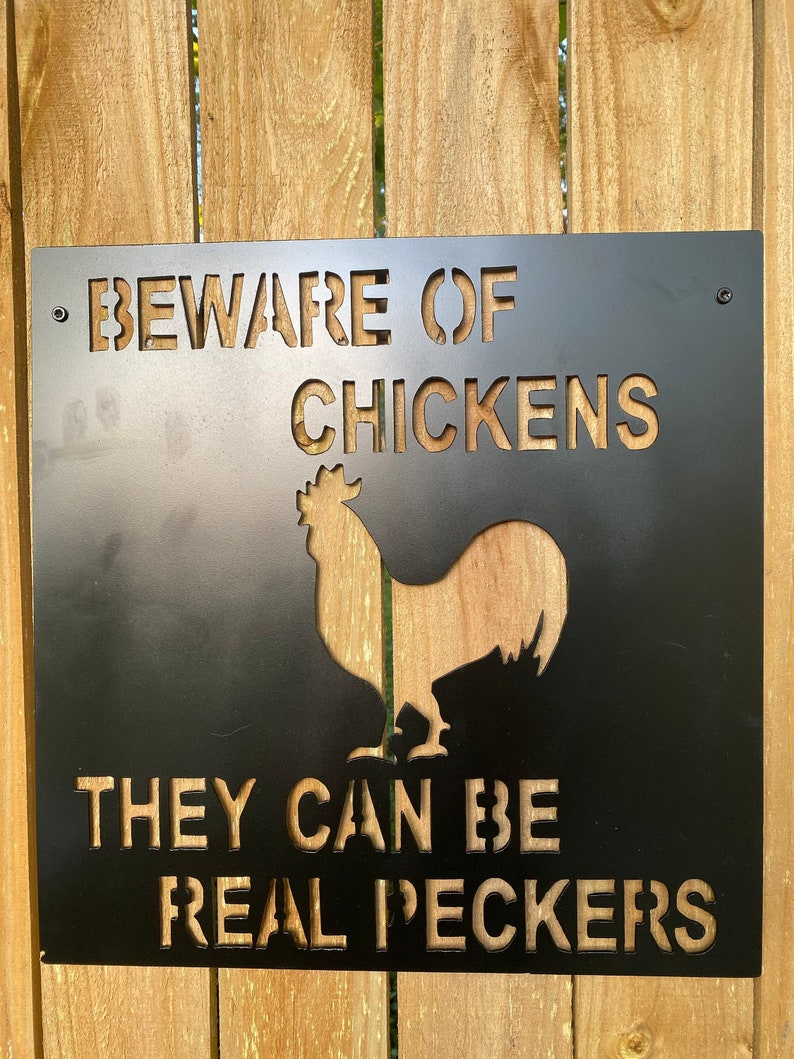 Beware of Chickens Sign - Etsy