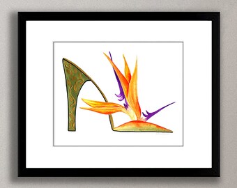 Prints, Posters, Canvas, Flower Shoes Stiletto Fashion Colorful ...