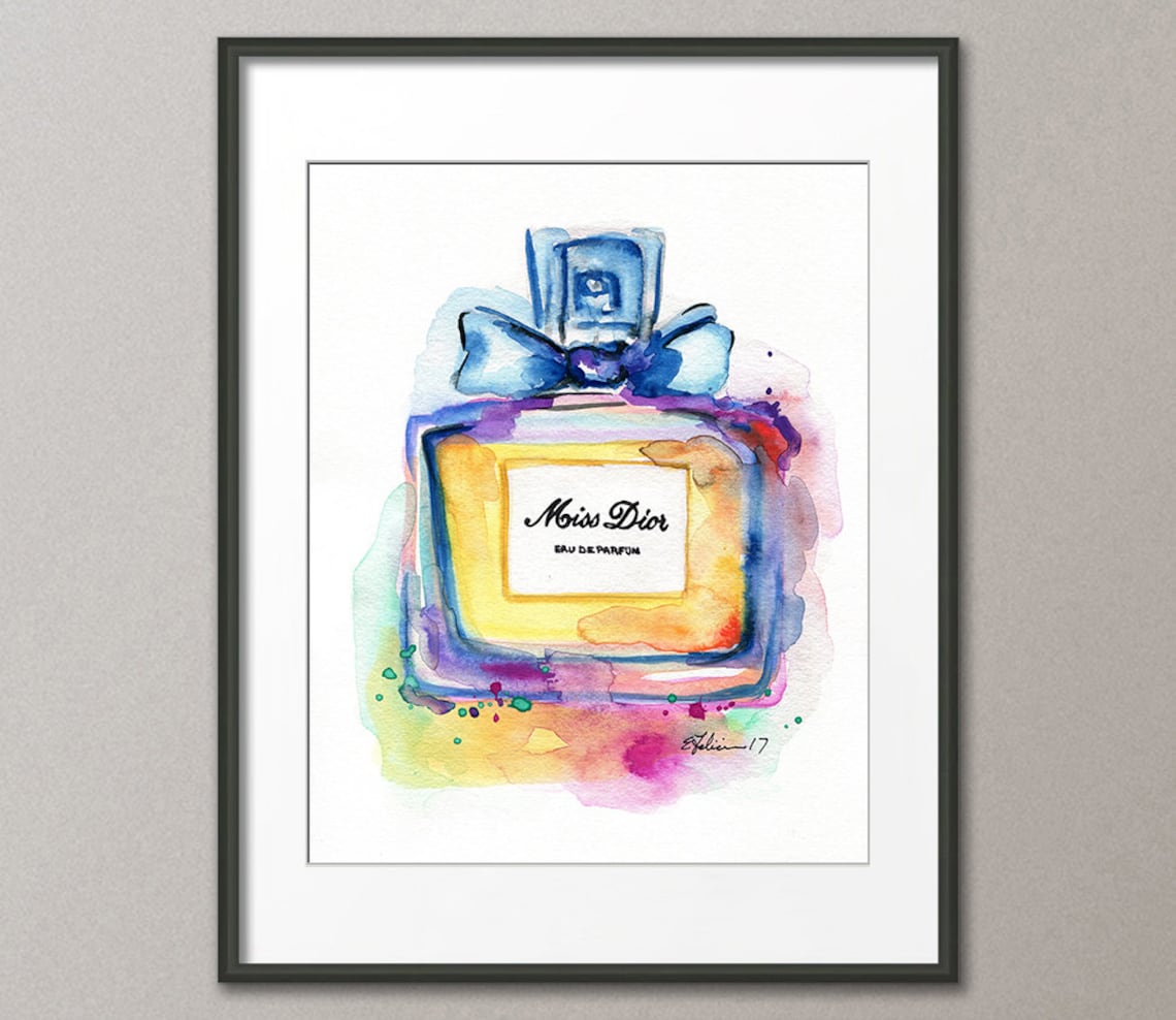 Fine Prints Posters & Canvas Watercolor Painting Miss Dior | Etsy
