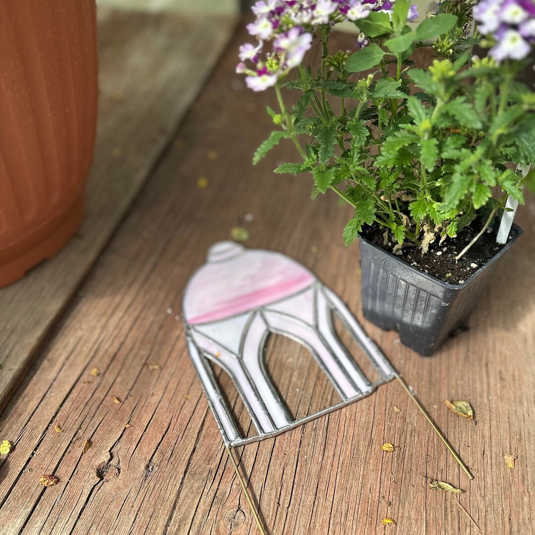 Domed Roof Stained Glass Window Plant Stake WITH .PNG File - Etsy
