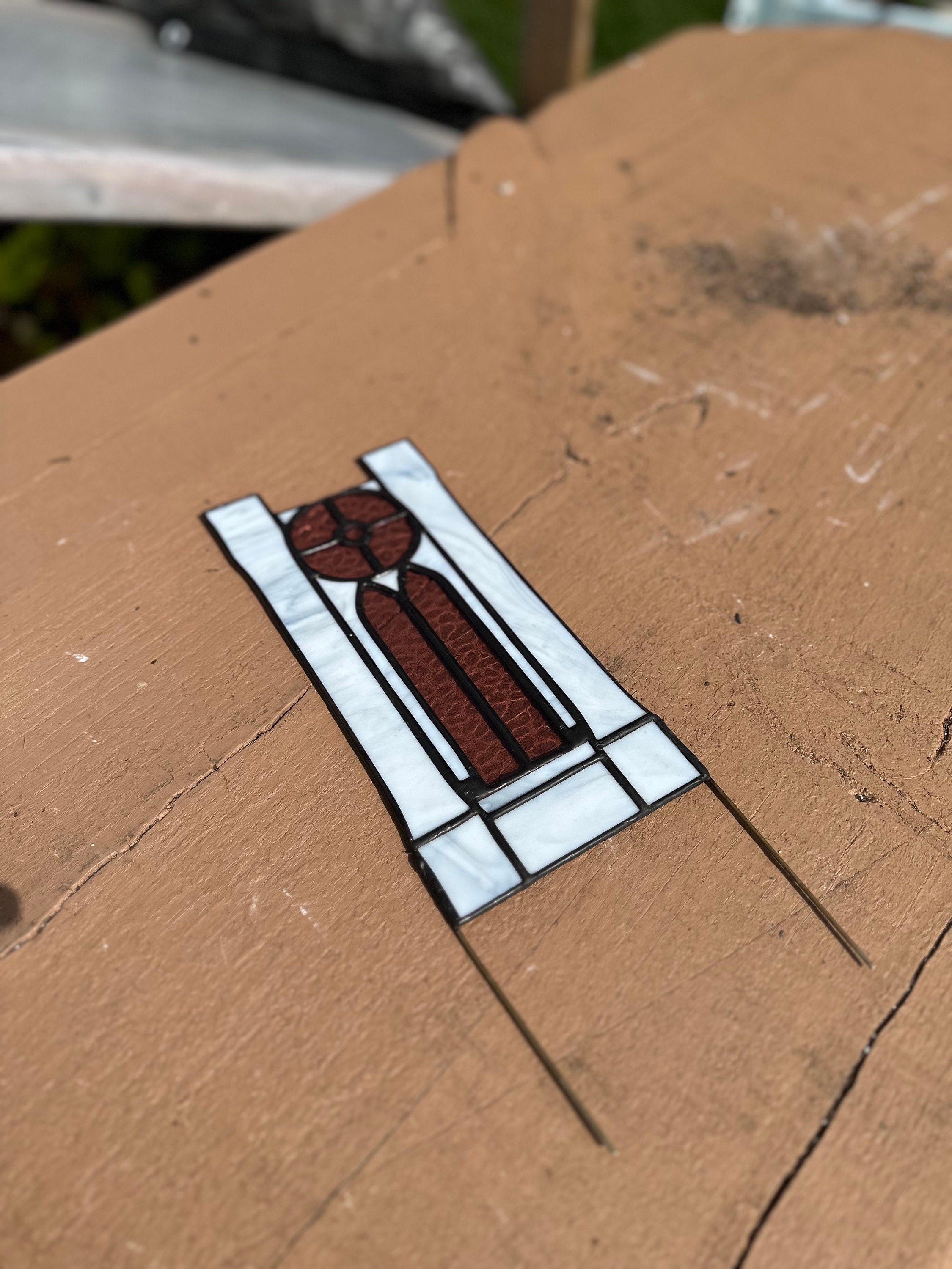 Notre Dame Style Window Facade Stained Glass Plant Stake Pattern WITH ...