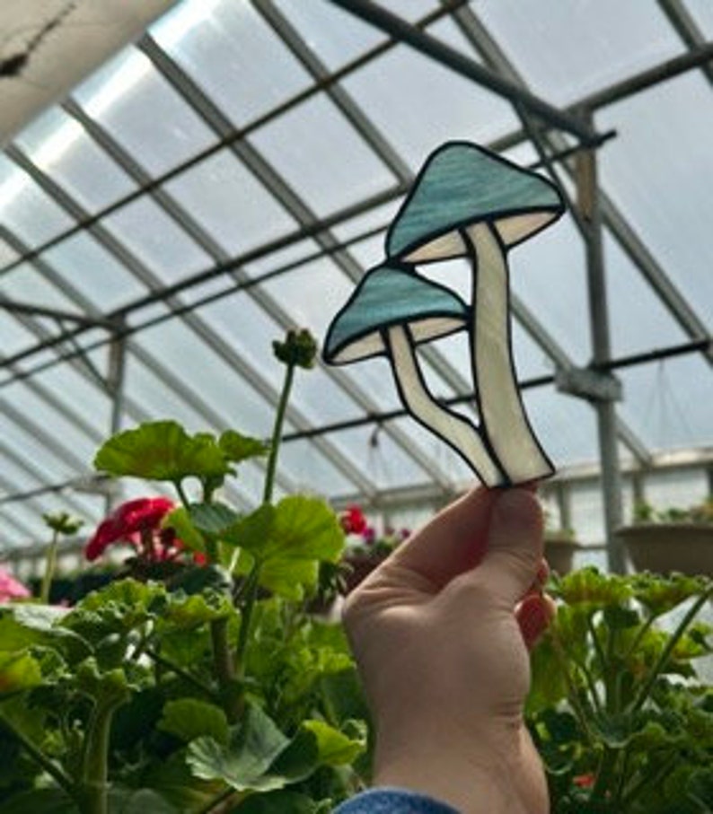 Stained Glass Mushroom Friends Plant Stake Pattern - Etsy