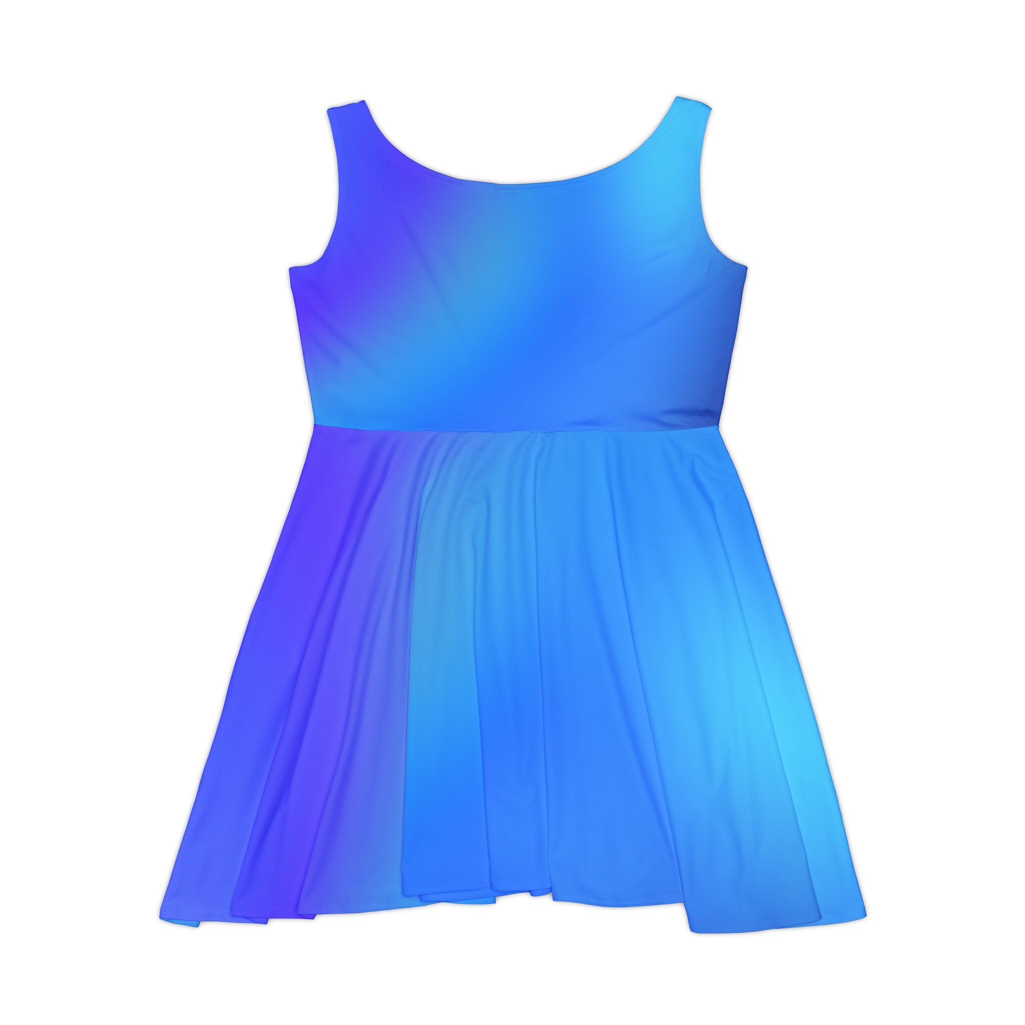 Blue Gradient Colored Skater Dress, Perfect for Any Occasion (AOP ...