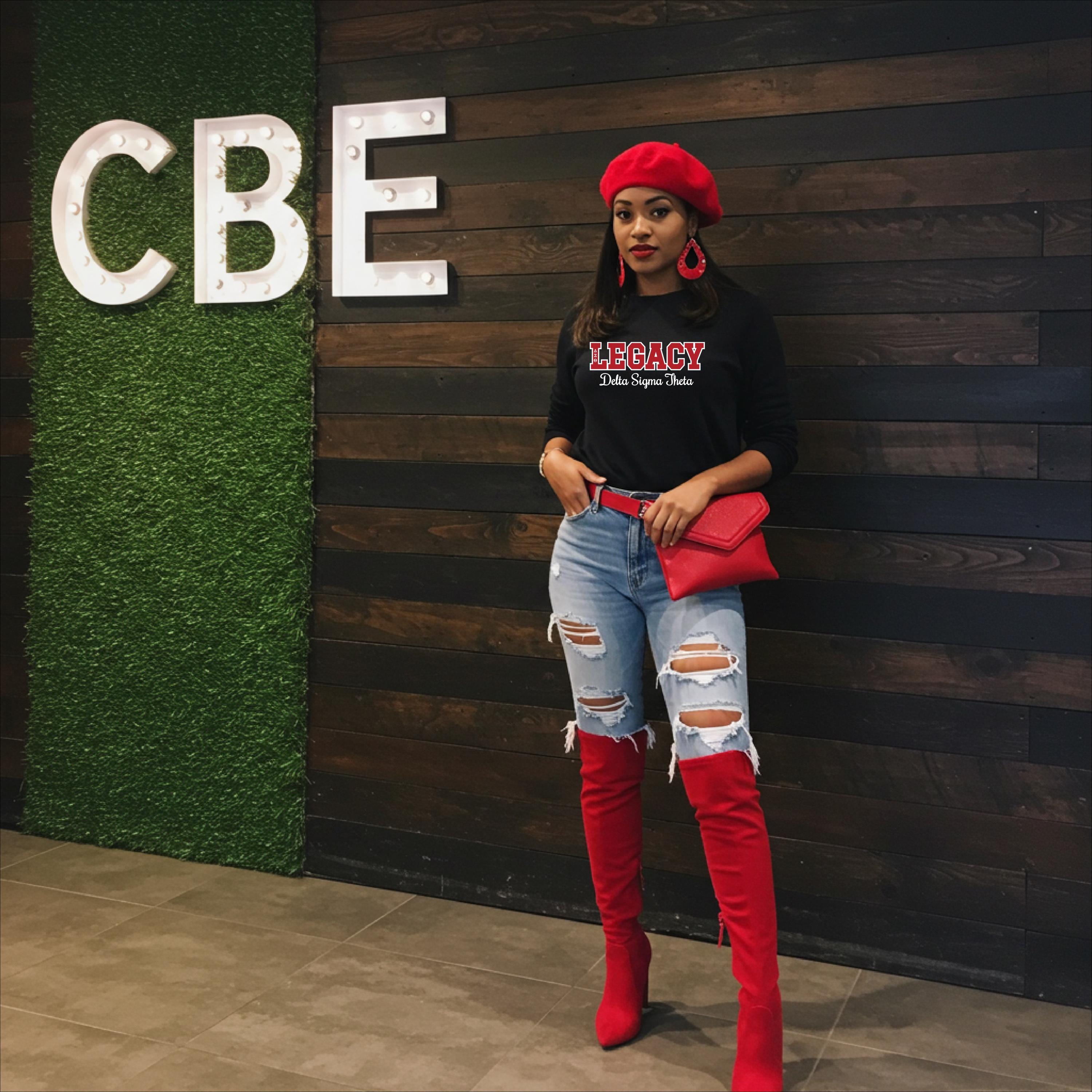LEGACY Delta Sigma Theta Embroidered Crewneck Sweatshirt | DST Sweater ...
