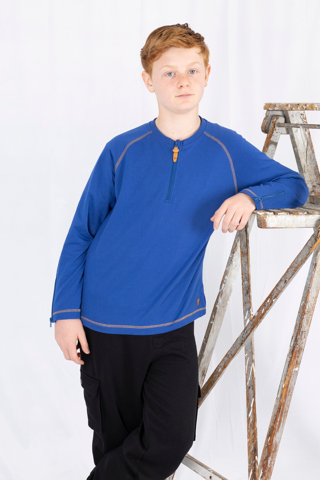 Adaptive Clothing - Kids Crew Neck Top With Soft Cotton Fabric and ...