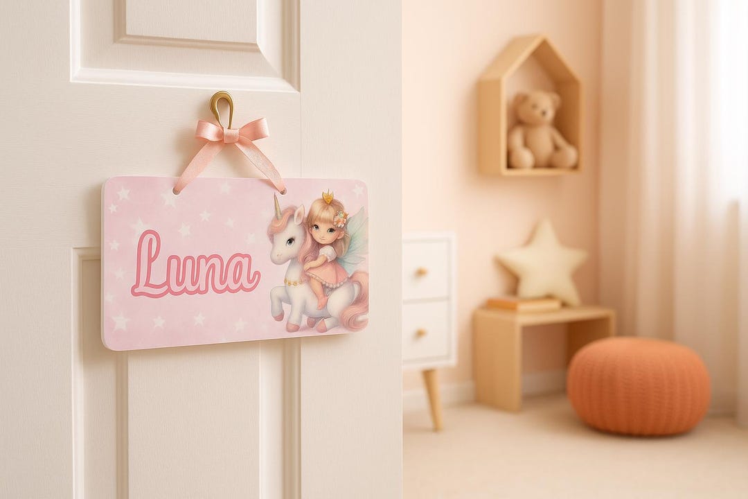 Personalized Girl Door Sign – Custom 3D Name Plaque for Nursery or ...