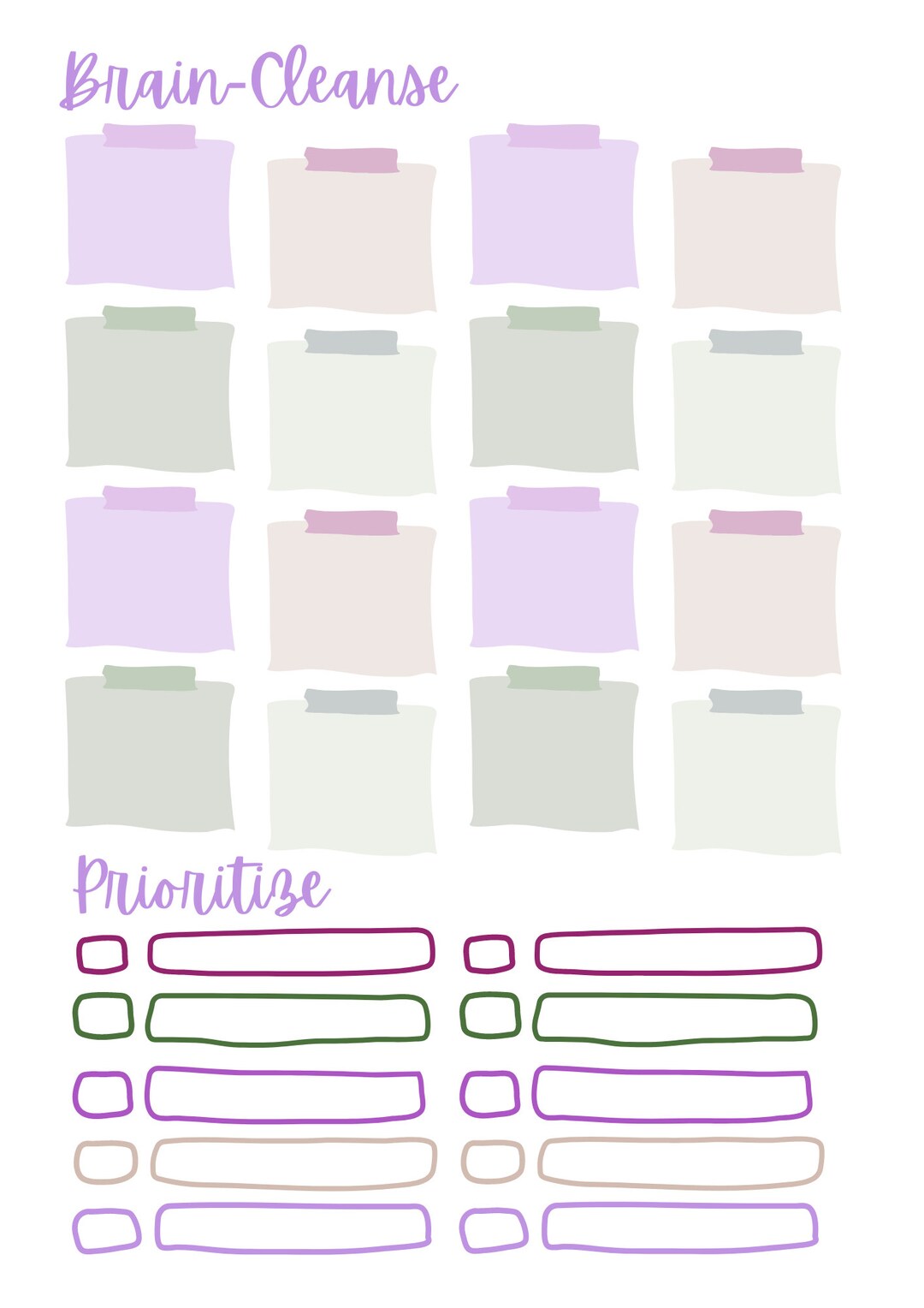 Journal Pages Dream Brainstorm Planner Goals Printable, Priorities ...