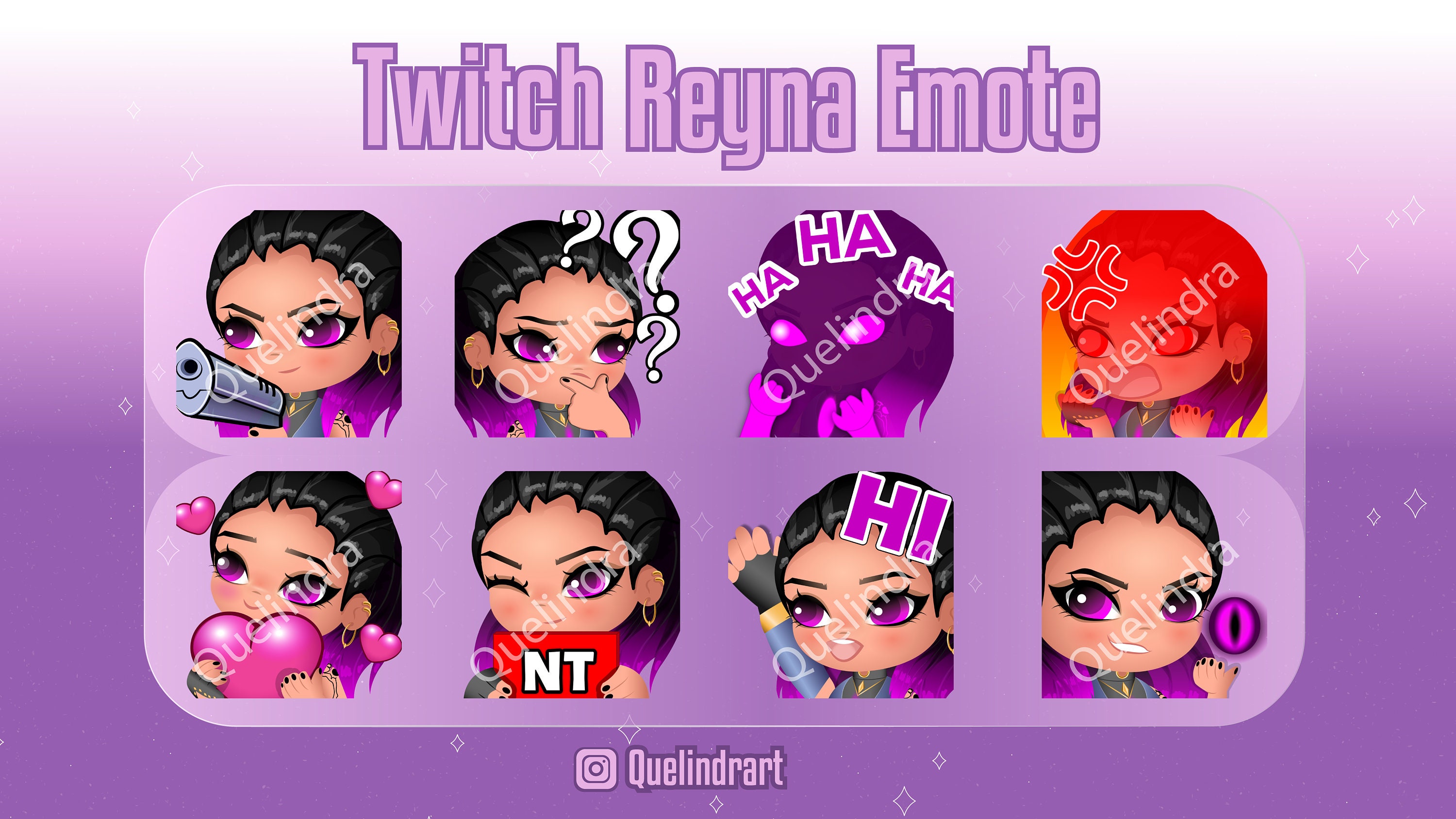 Valorant Reyna Chibi Emote - Etsy