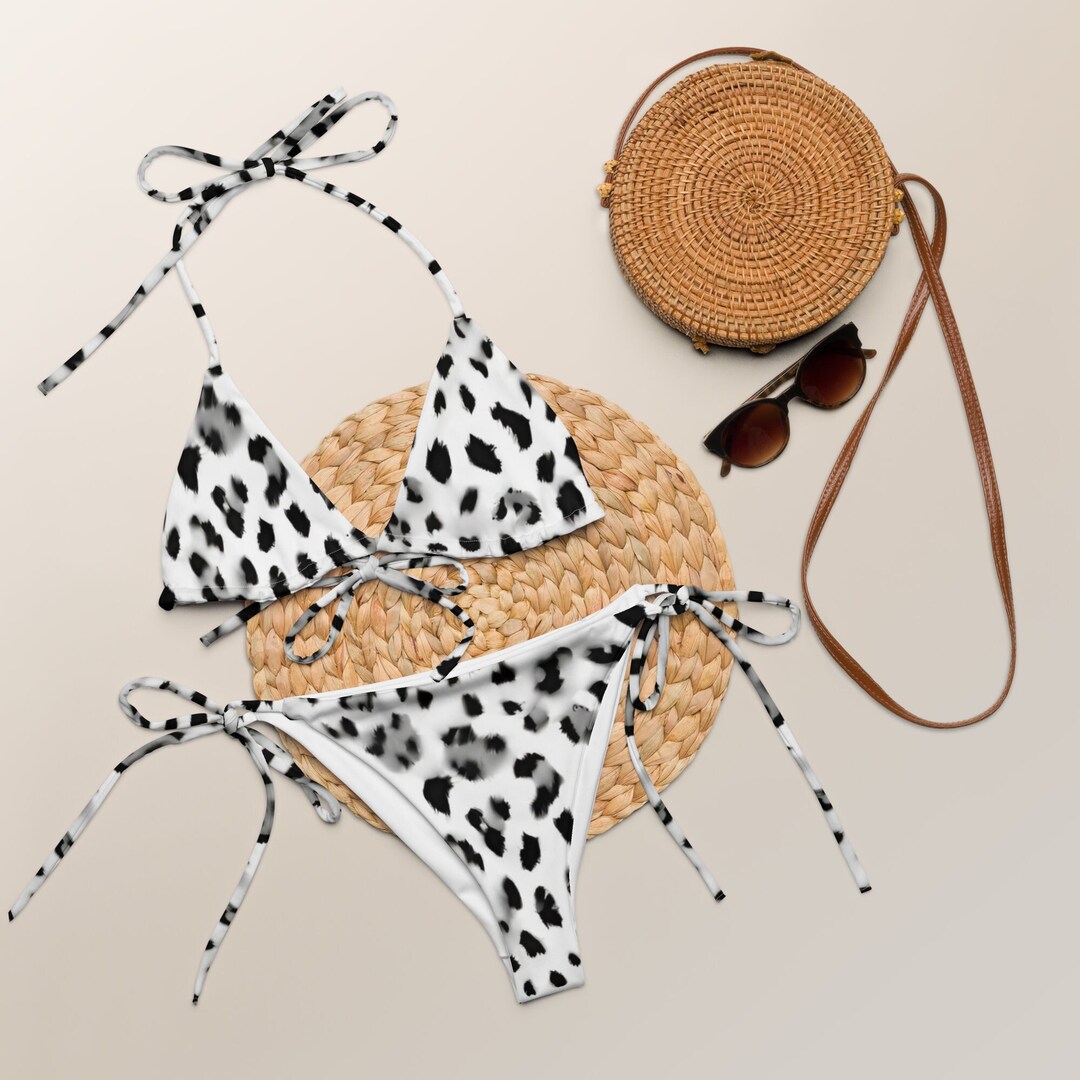 Snow Leopard Two Piece Swimsuit Trendy Two Piece Bikini Set for Vegas ...