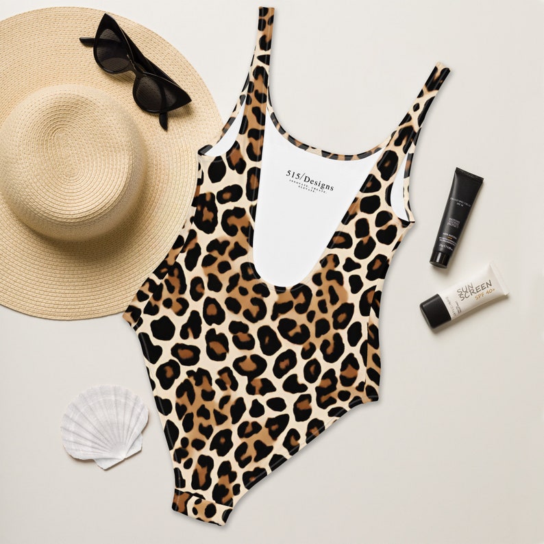Leopard Print One-piece Swimsuit: Eco-friendly Animal Swimwear - Etsy