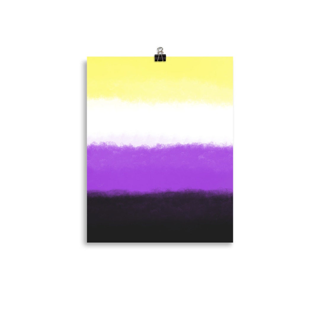 Non-binary Pride Flag Unframed Poster LGBTQ Inclusion Art, Queer Art ...