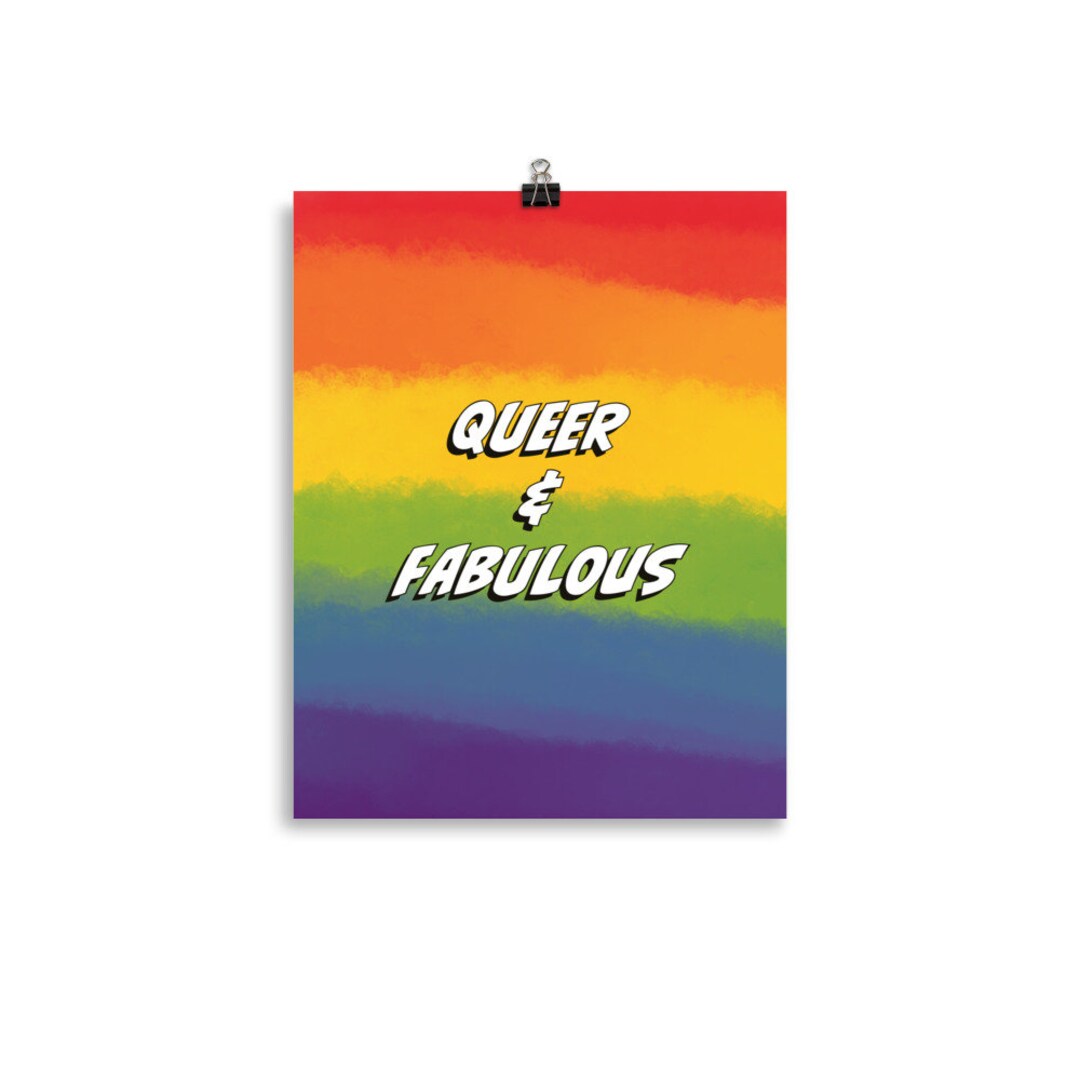 Queer & Fabulous Rainbow Poster, Queer Art, LGBT Pride, Pride Poster ...