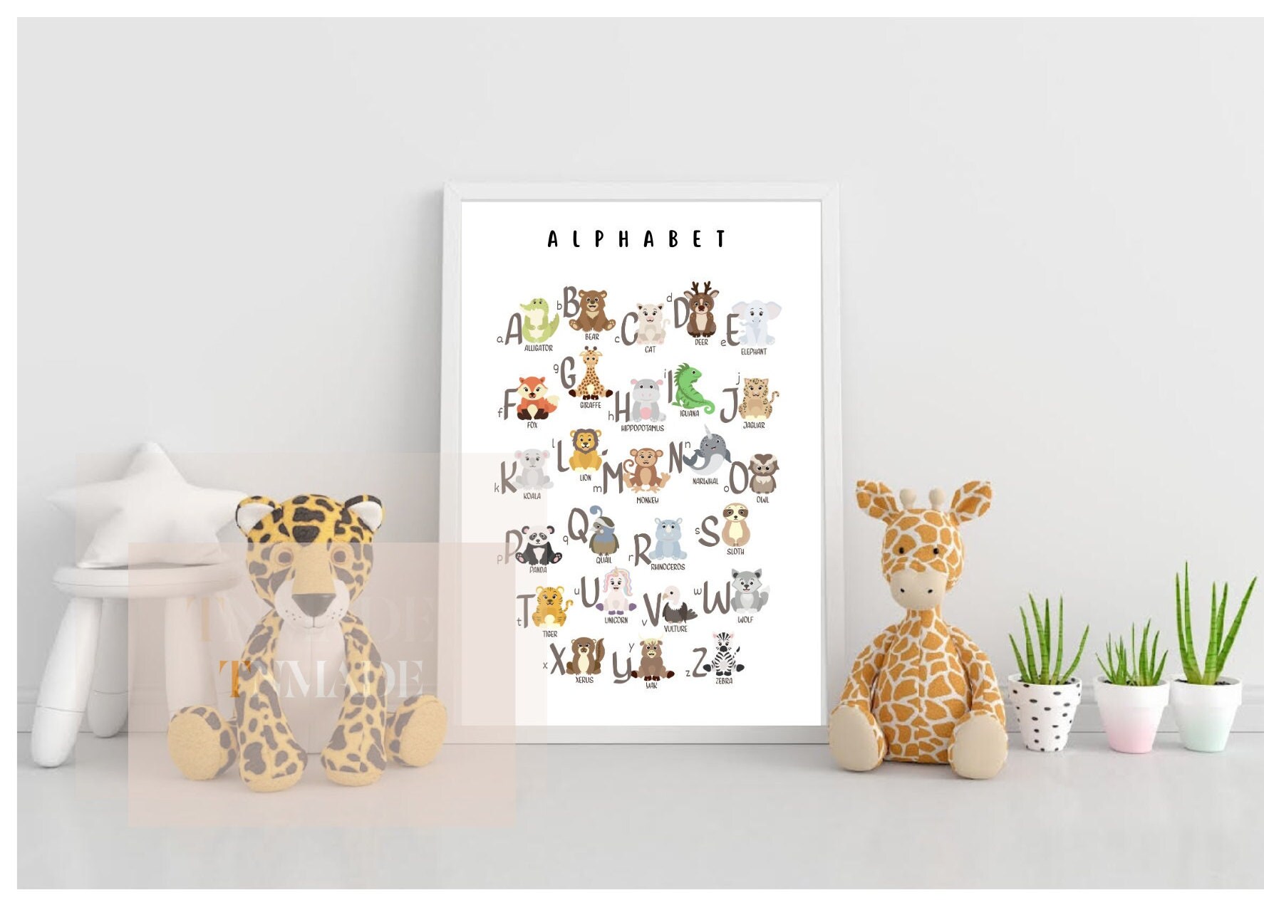 Alphabet Art, Alphabet Chart, Animal Alphabet, DIGITAL DOWNLOAD ...