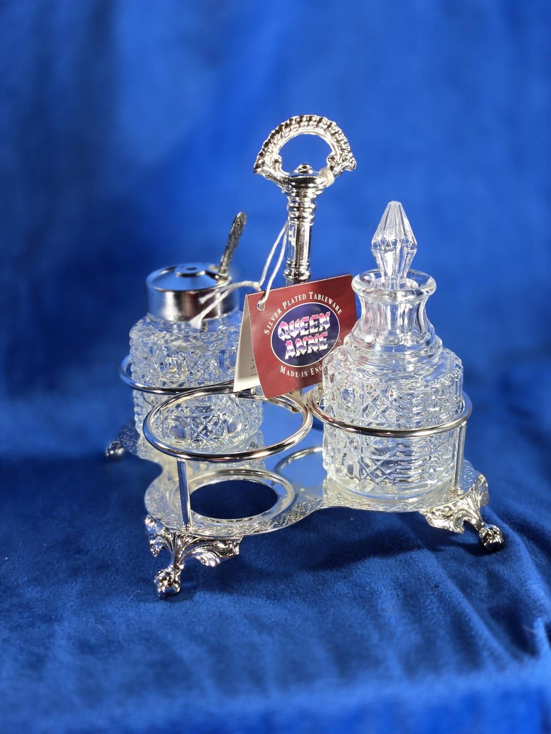 Vintage Queen Anne Silver Plated Condiment Set - Made in England ...