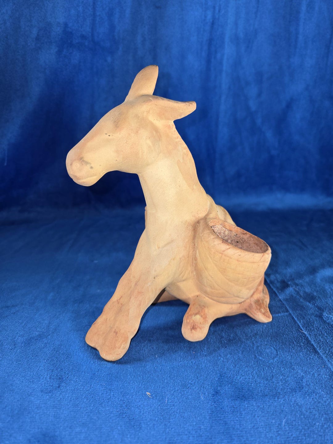 Vintage Terracotta Burro Planter – Rustic Clay Donkey Figurine - Etsy