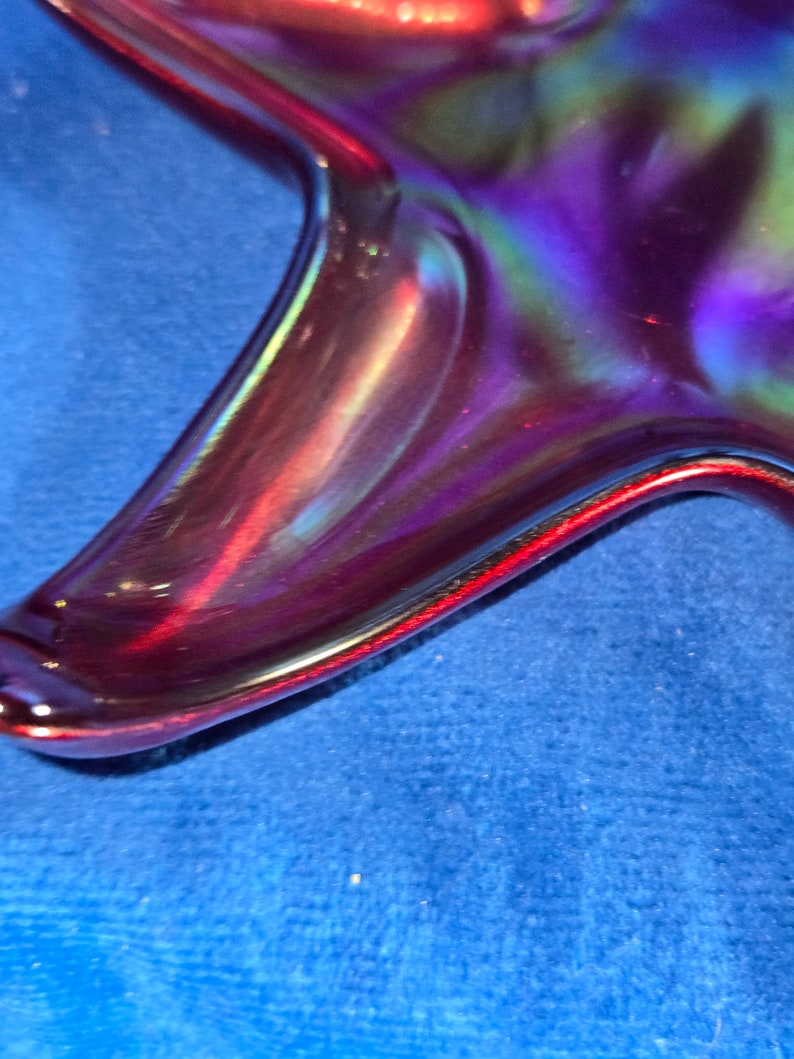 Vintage Starfish Iridescent Red Art Glass - Etsy