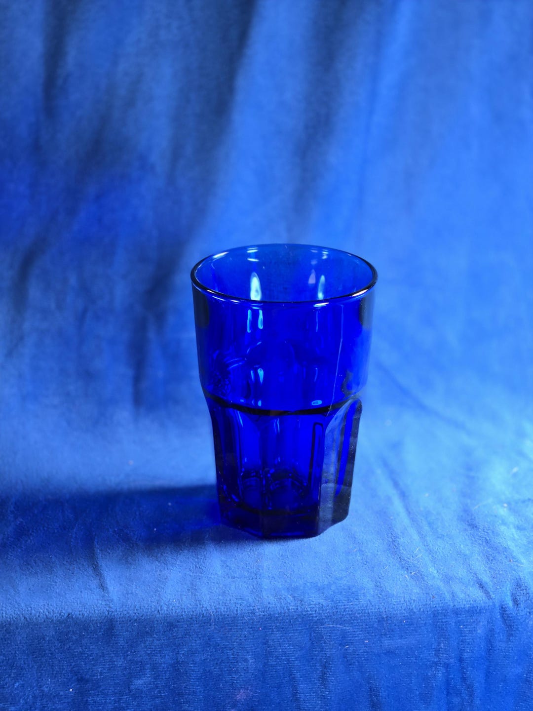 Vintage Set of Six Cobalt Blue Glass Tumblers - Etsy