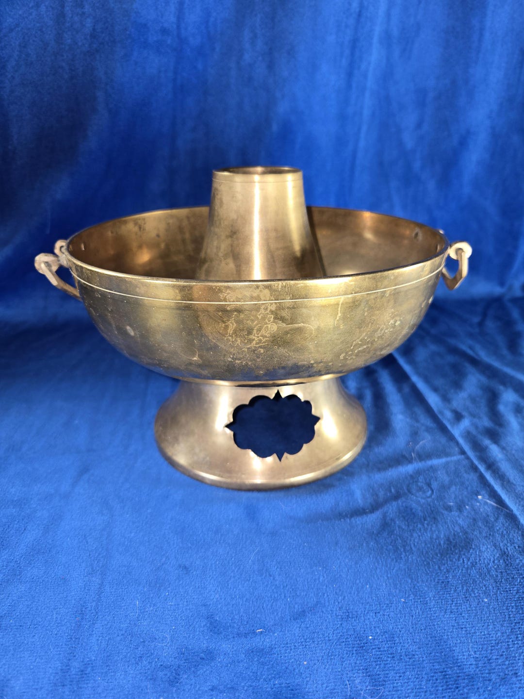 Vintage Brass Hot Pot – Traditional Asian Cookware, Rustic Patina, Well ...