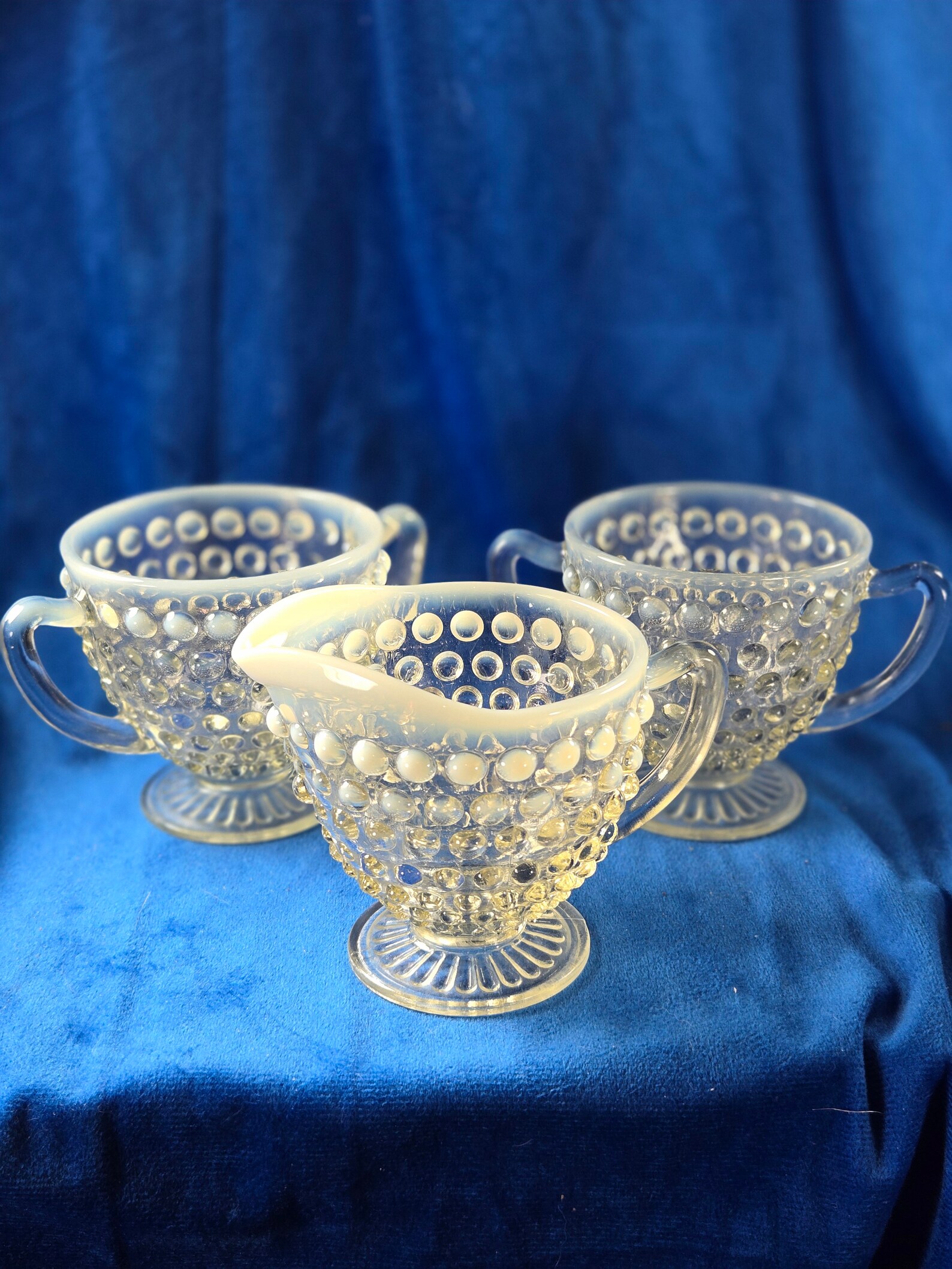Vintage 1950s-1960s Felton Hobnail Glassware Set of Three - Etsy