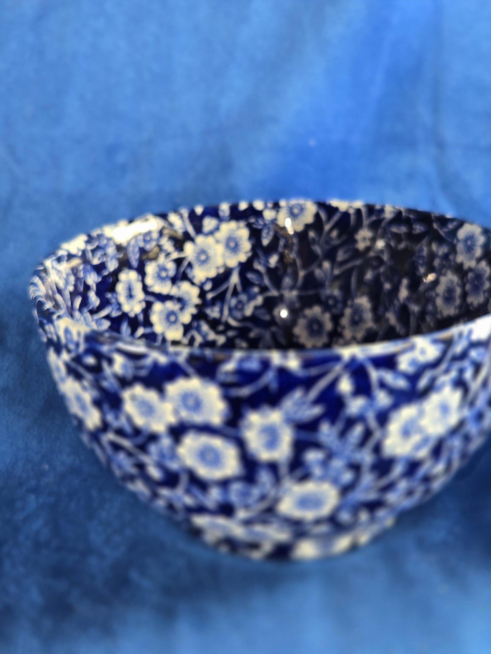 Vintage Blue and White Burleigh Calico Bowl and Pitcher Set - Etsy