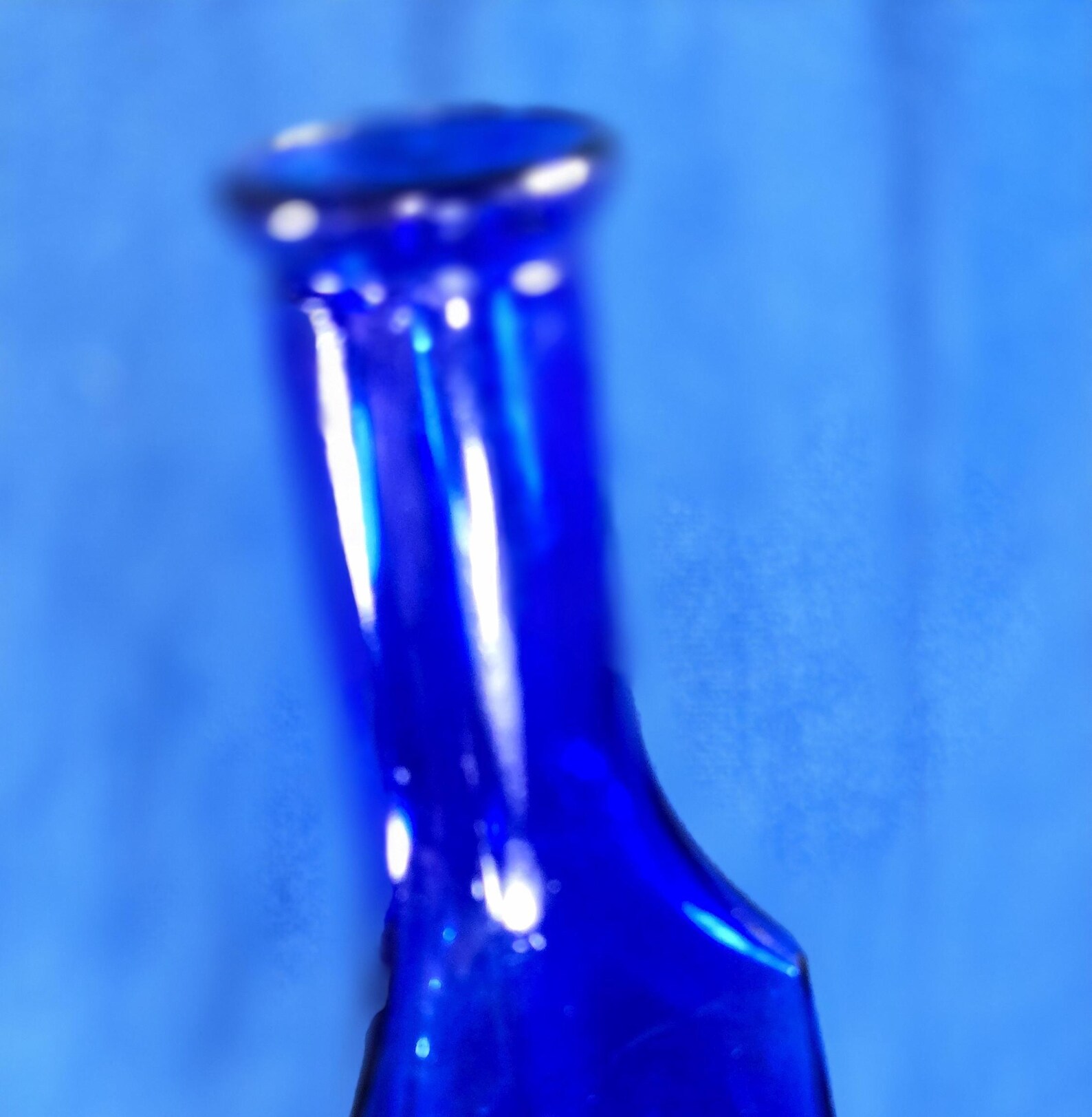 Vintage Cobalt Blue Triangle Glass Bottle - Etsy