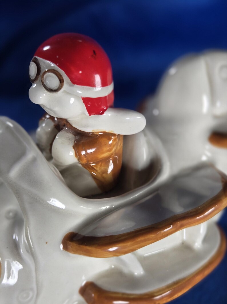 Vintage Ceramic Airplane Piggy Bank – Aviator Pilot Design – Hand ...