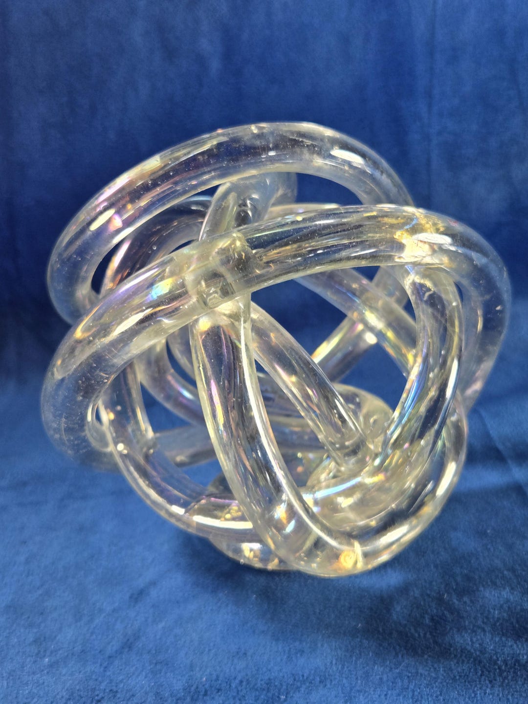 Vintage Iridescent Glass Knot Sculpture Abstract Art Decor - Etsy