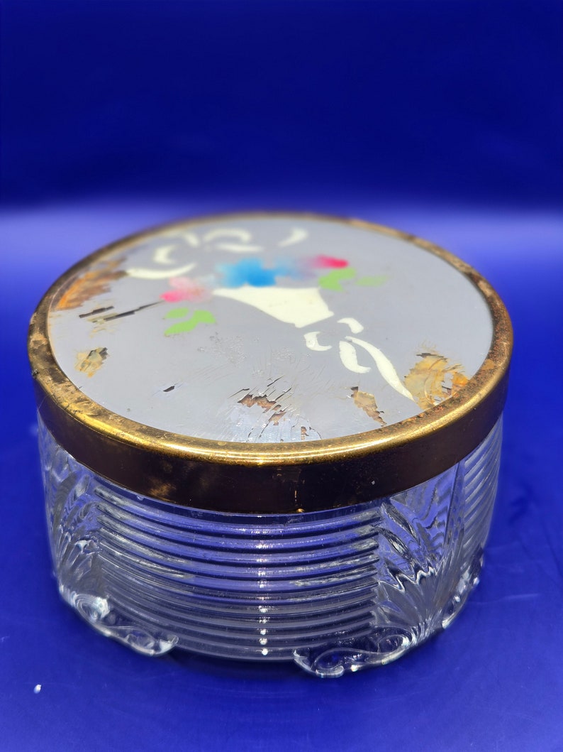 Vintage Vanity Powder Jar - Etsy