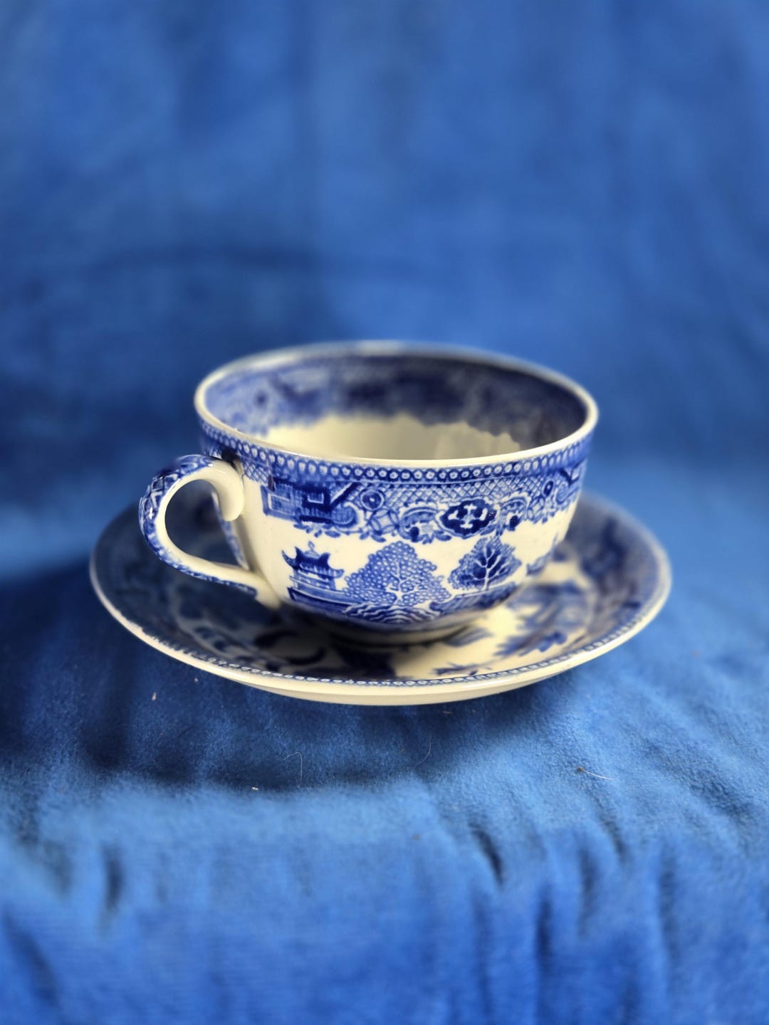 Vintage Adams England Blue Willow Tea Cup and Saucer Set – Japan ...