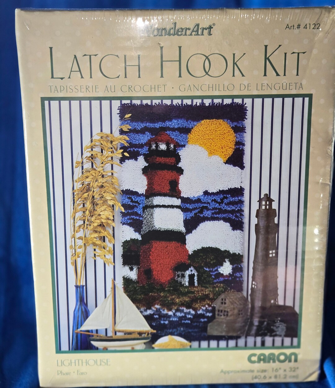 Vintage Latch Hook Rug Kit Lighthouse Caron Wonderart - Etsy