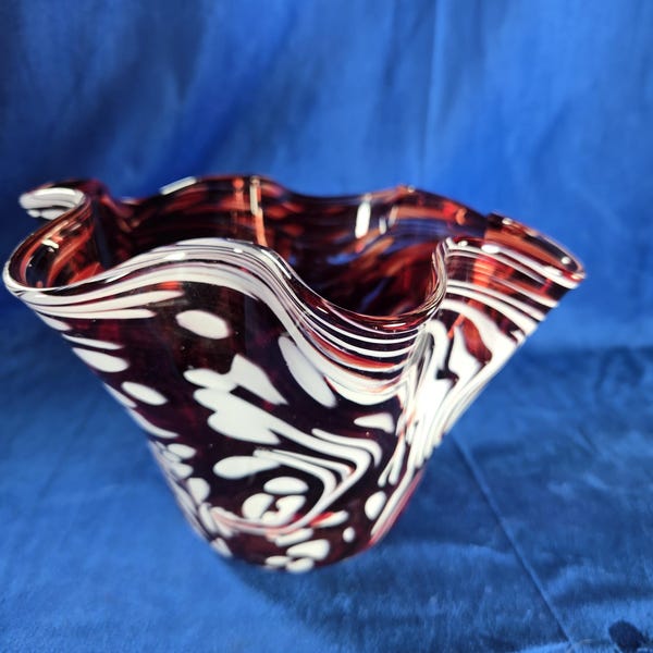 Murano Ruby Glass Bowl - Etsy