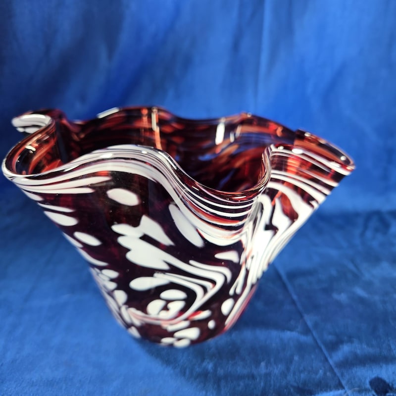 Murano Ruby Glass Bowl - Etsy