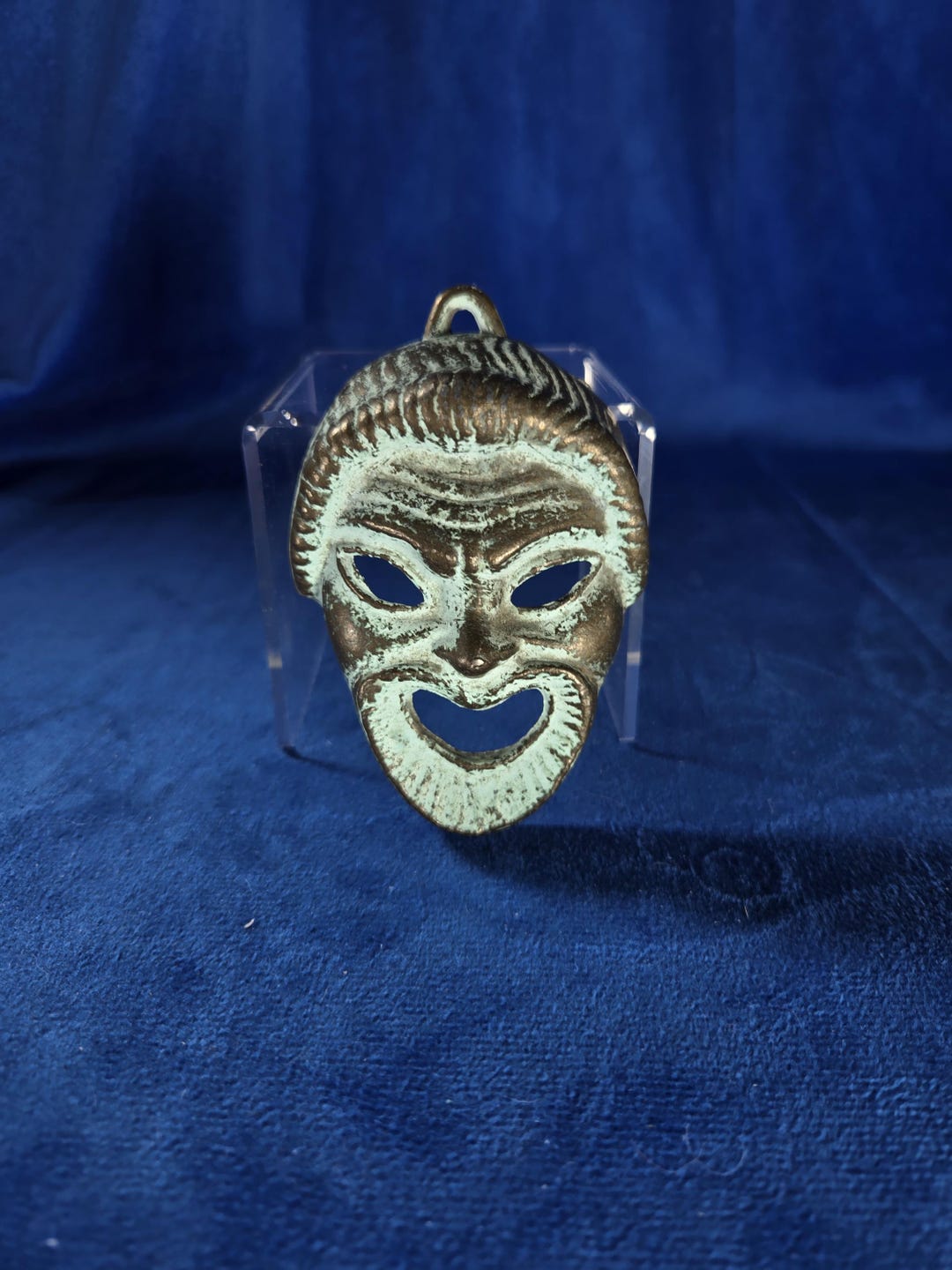Miniature Vintage Bronze Theatrical Comedy Mask – Greek Drama Wall ...