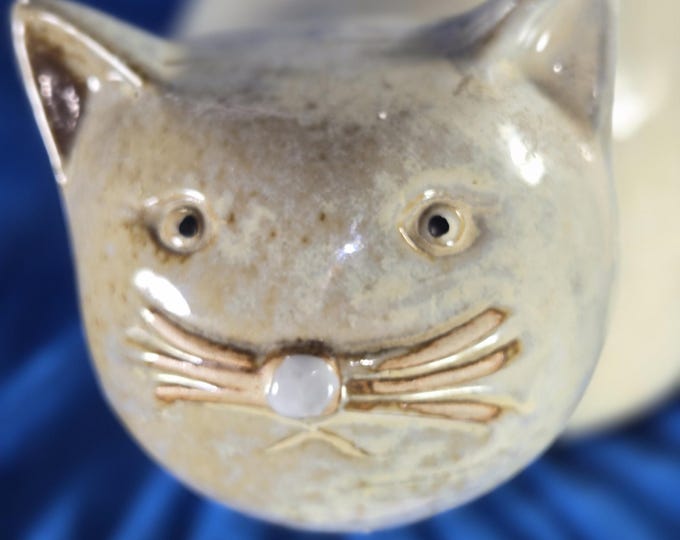 Vintage Fat Cat Art Stoneware Pottery Figurine - Etsy