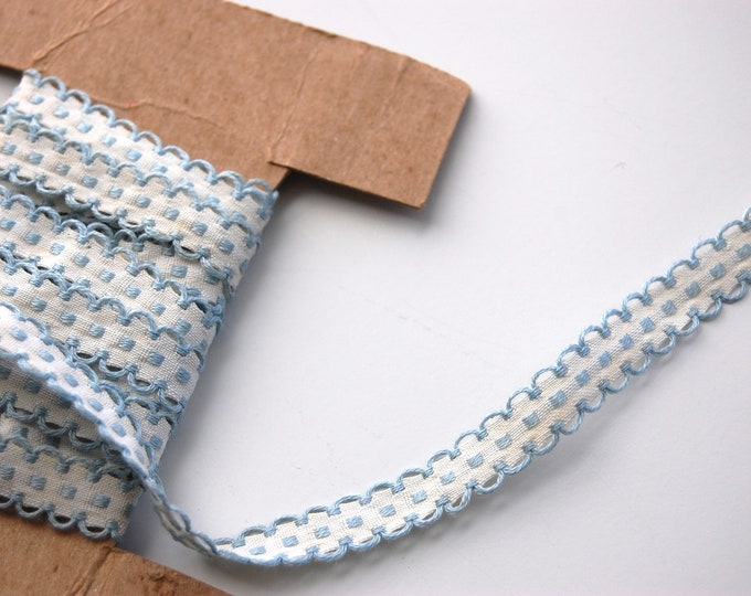 Blue Dotted Scalloped Edge Vintage Lace, Blue Dot Lace, Vintage Sewing ...