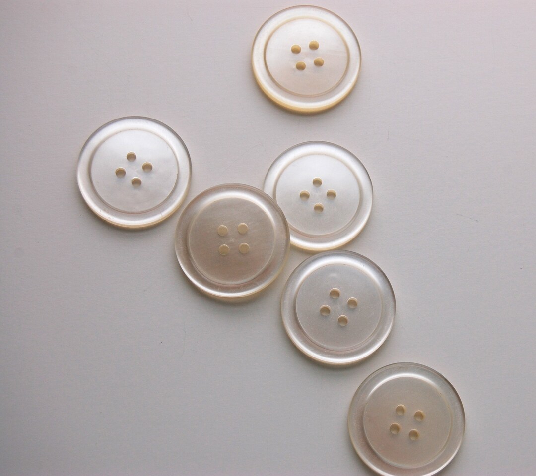 Vintage 1960s Clear Transparent Round Buttons, Large Vintage 1960s ...
