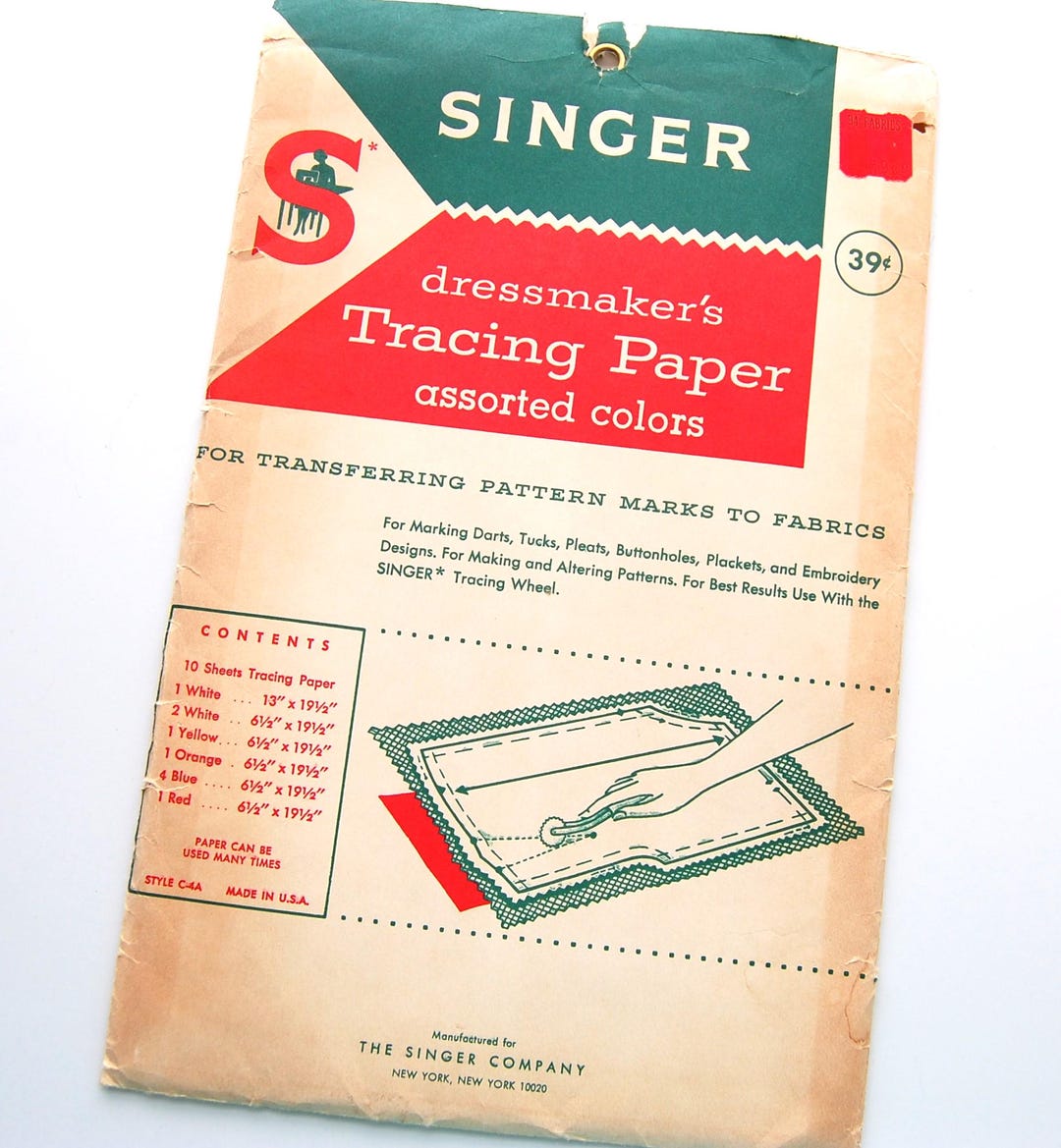 Vintage 1960s Singer Dressmaker's Tracing Paper in Assorted Colors ...