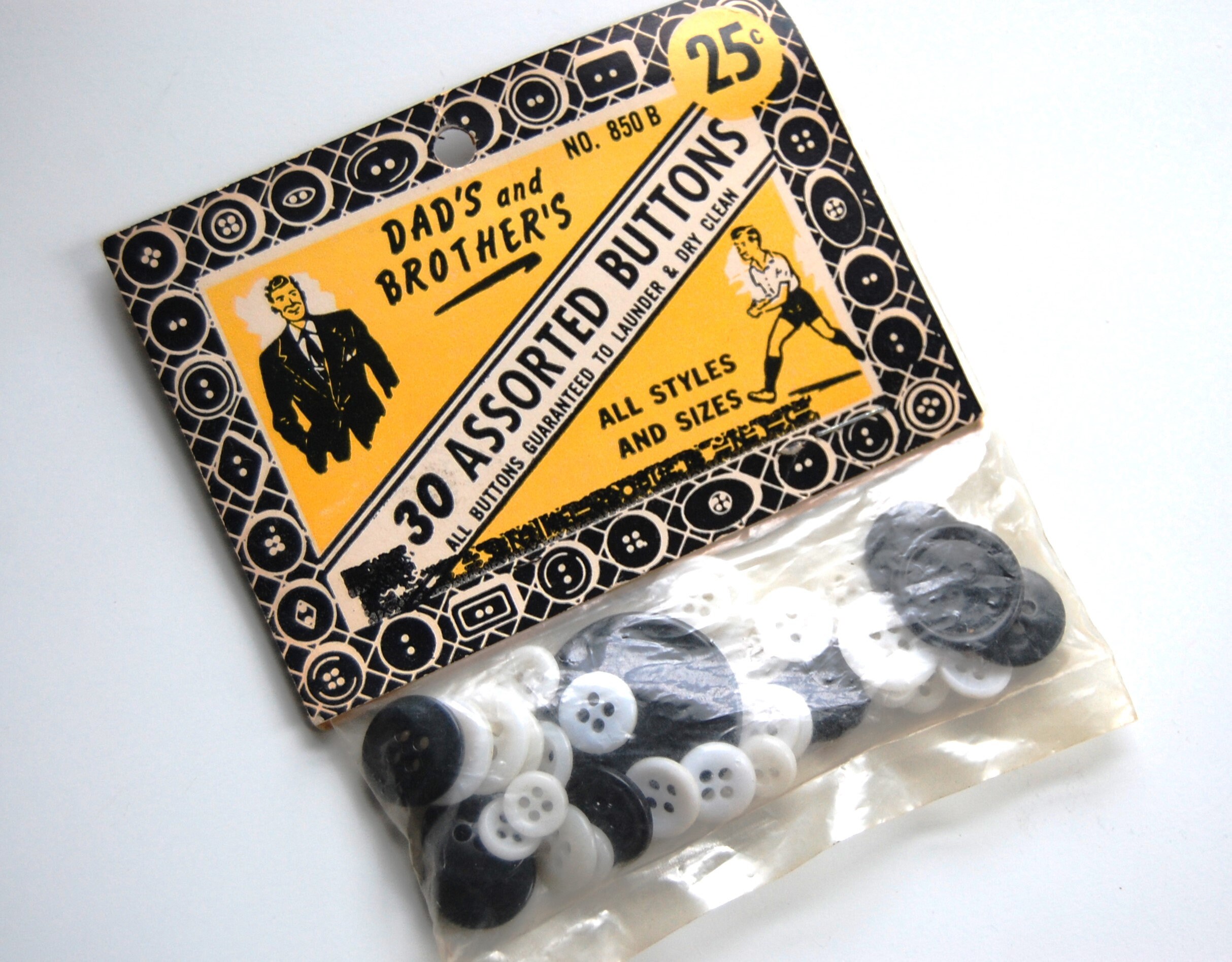 Vintage Dad's and Brother's Assorted Buttons, Neutral Buttons, Black ...