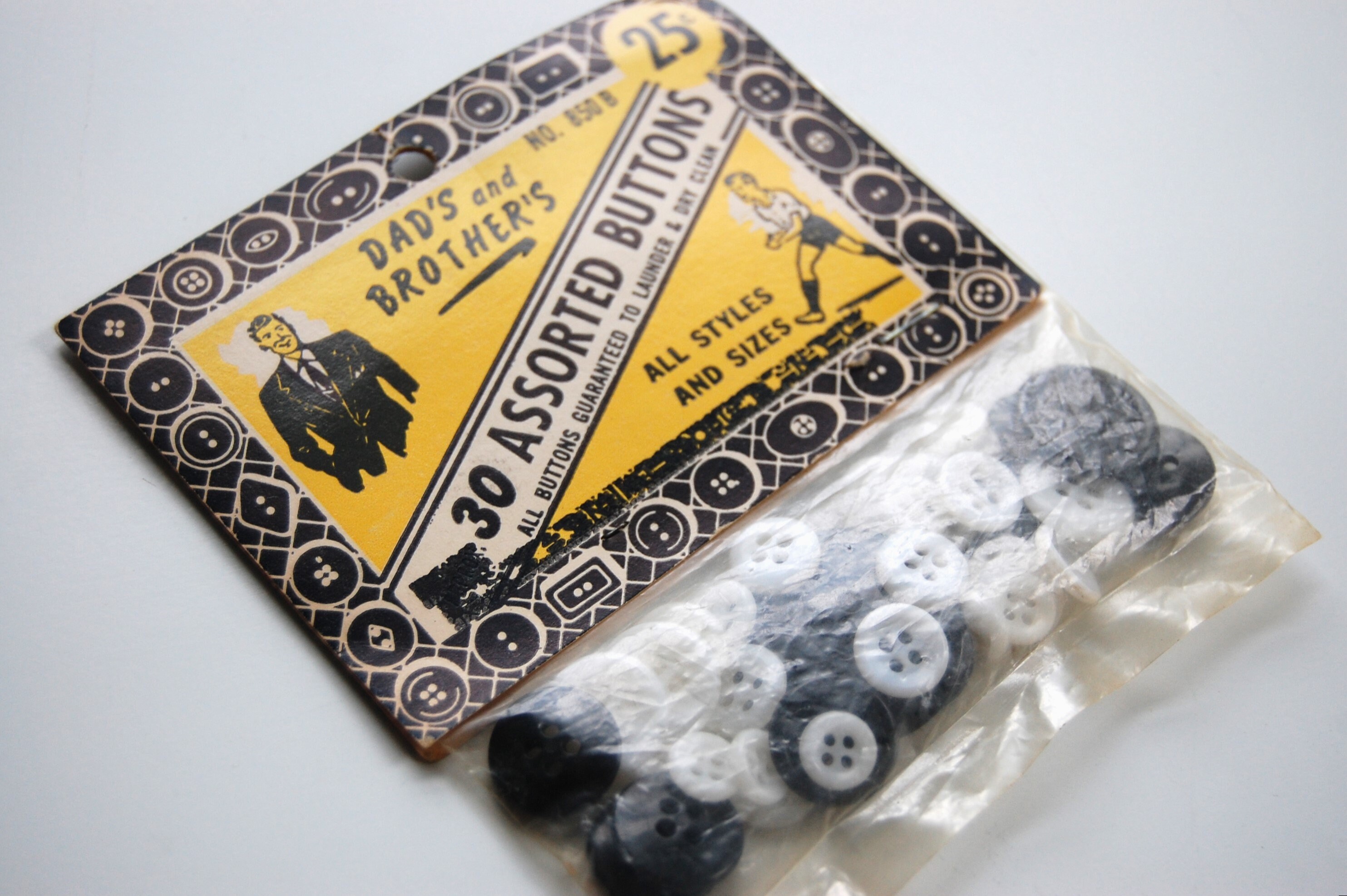 Vintage Dad's and Brother's Assorted Buttons, Neutral Buttons, Black ...