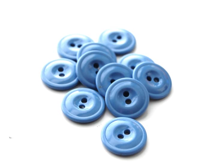Vintage Light Sky Blue Buttons, Periwinkle Blue Buttons, Set of 11 ...