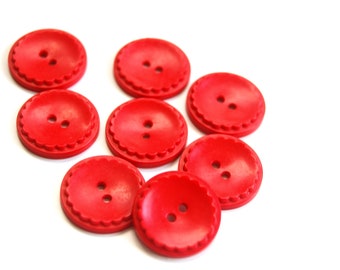 Red Plastic Button - Etsy