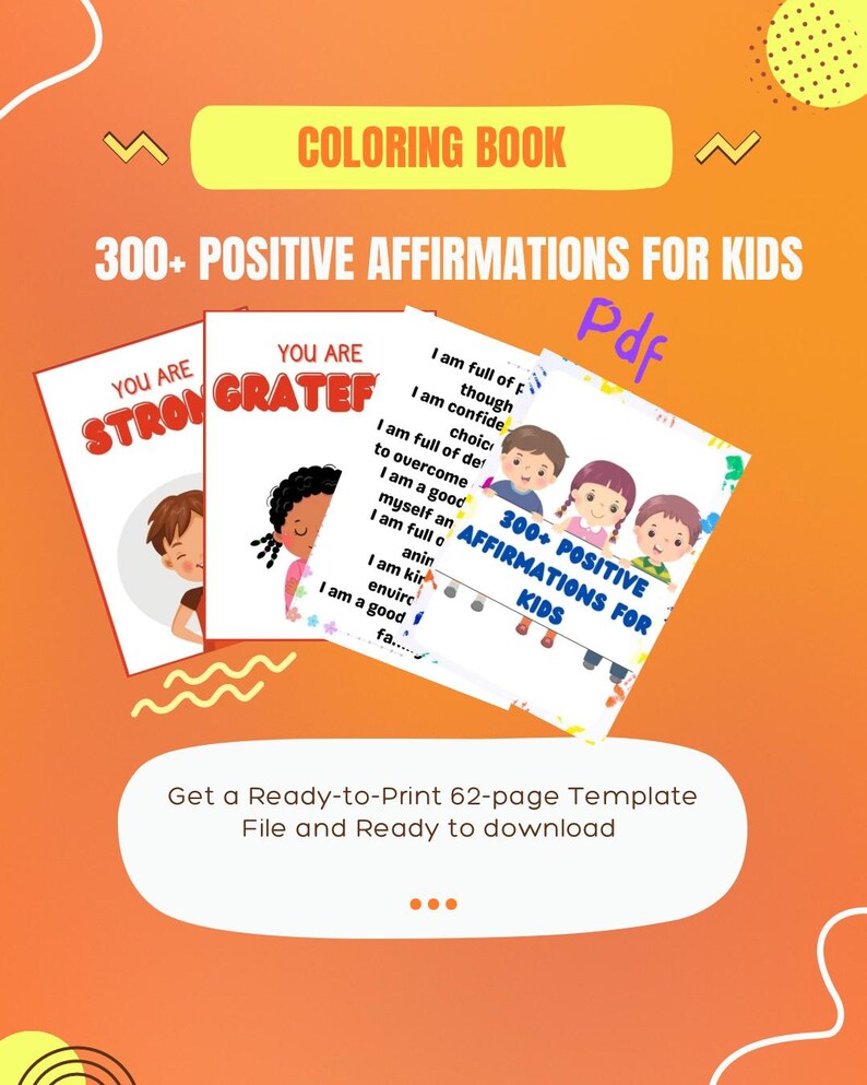 300+ Positive Affirmations Kids | Coloring Book - Etsy