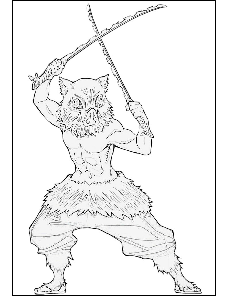 Demon Slayer | Kimetsu No Yaiba | Coloring Book | Digital Print - Etsy