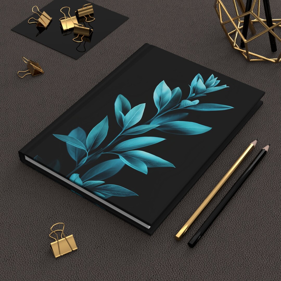 Plant Turquoise Journal Notebook Diary Planner Hardcover Teal Botany ...